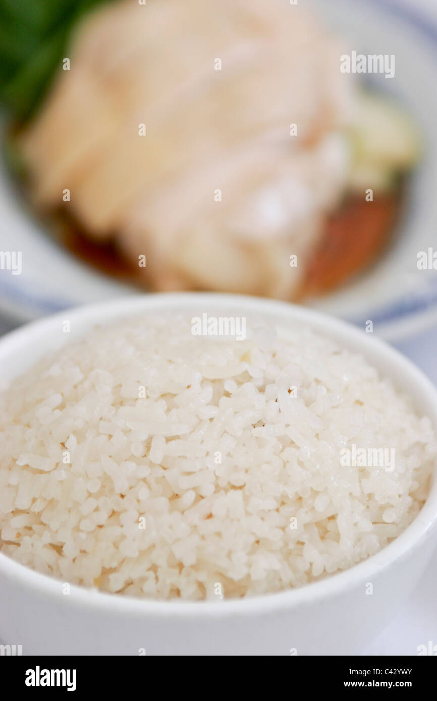 The chicken rice set meal at the Boon Tong Kee, Chicken Rice Restaurant ...