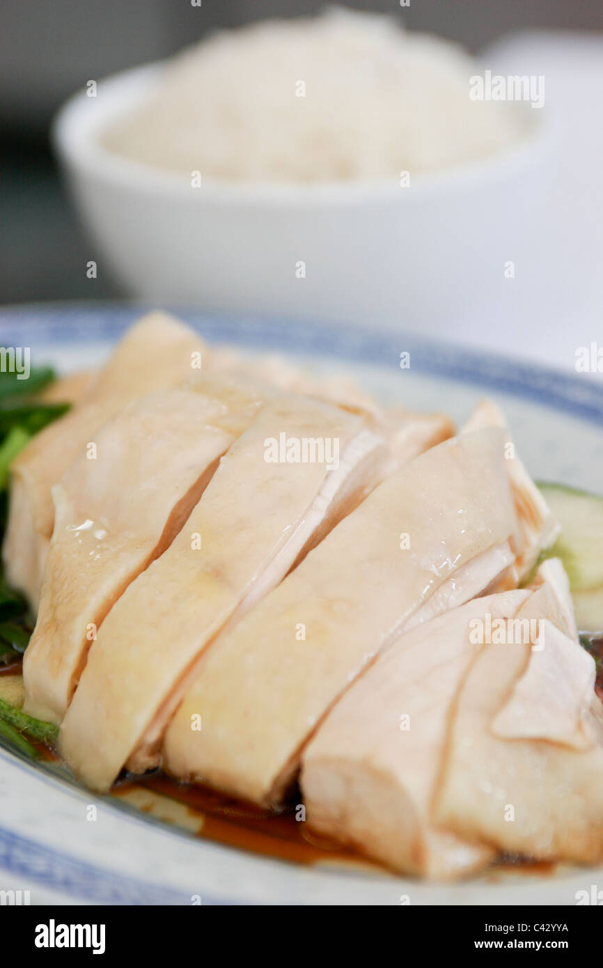 The chicken rice set meal at the Boon Tong Kee, Chicken Rice Restaurant ...