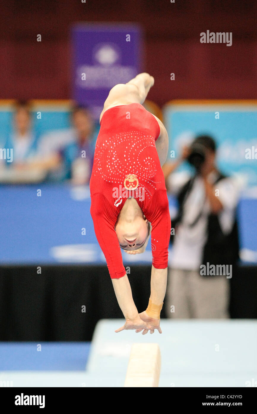 Tan Sixin of China competing in the 2010 Singapore Youth Olympic Games ...