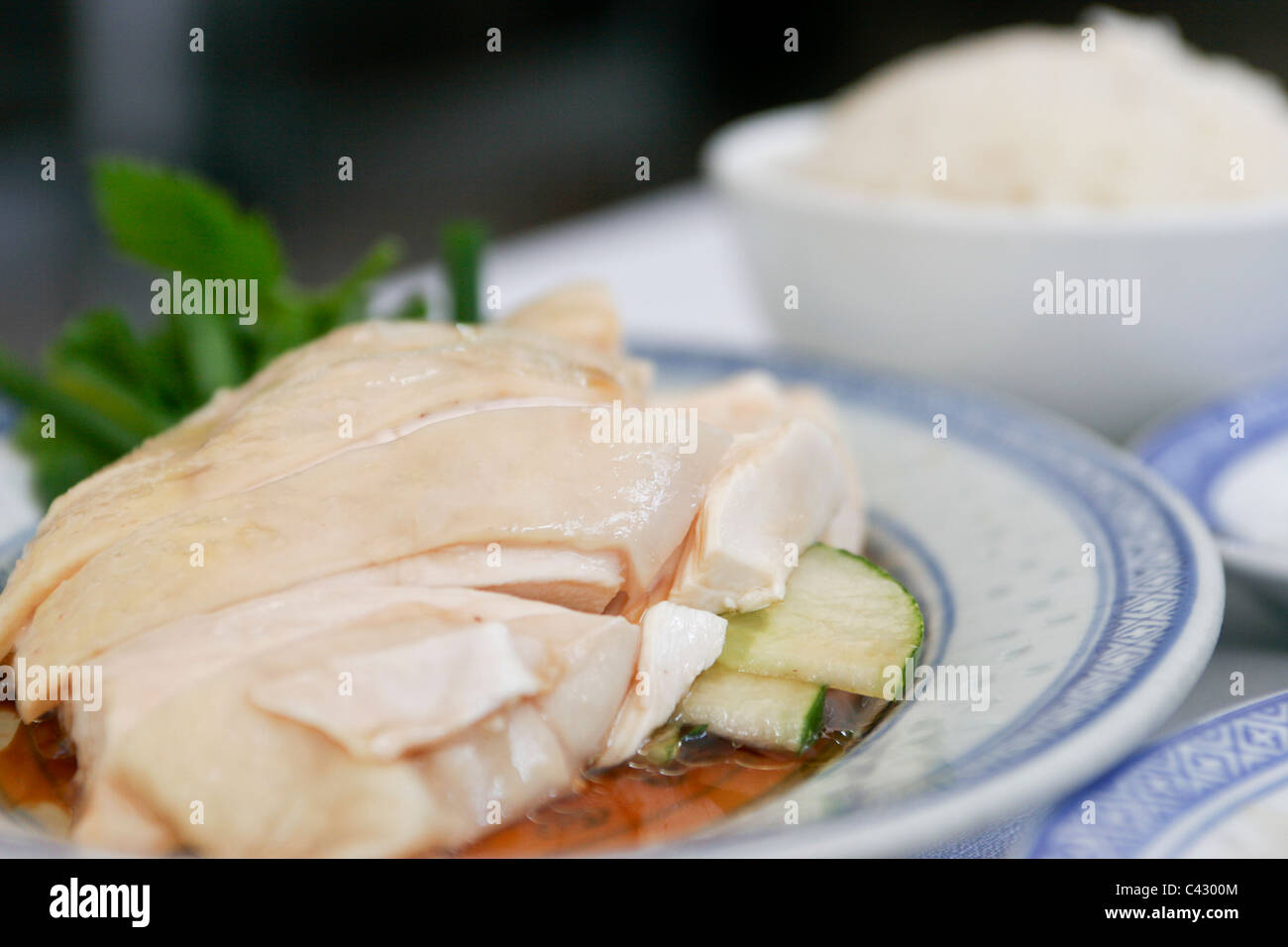 The chicken rice set meal at the Boon Tong Kee, Chicken Rice Restaurant ...