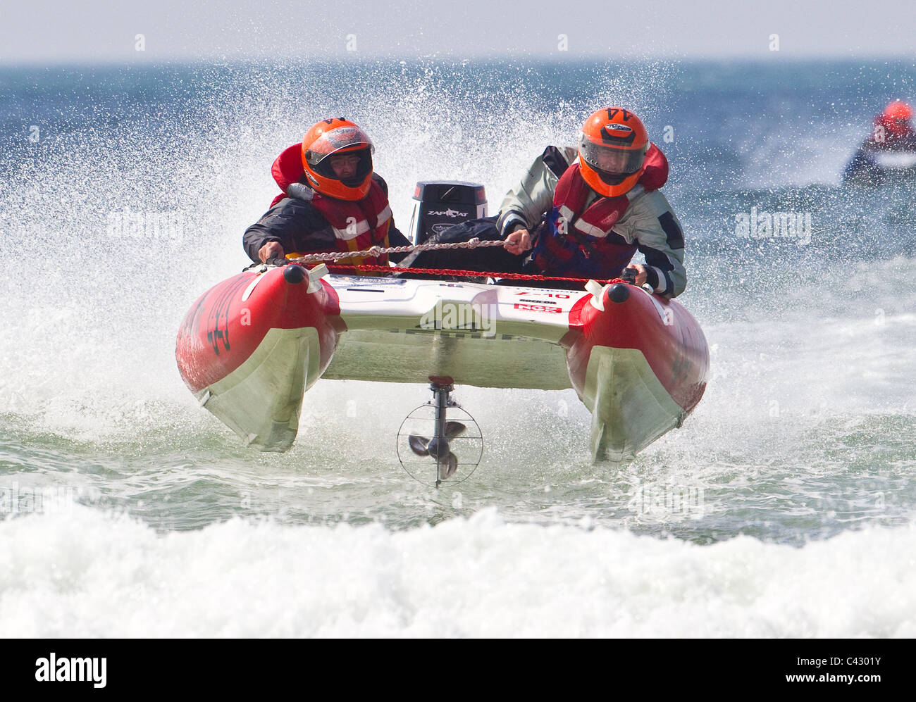 Zapcat Racing, Fistral Beach, Cornwall UK Stock Photo - Alamy