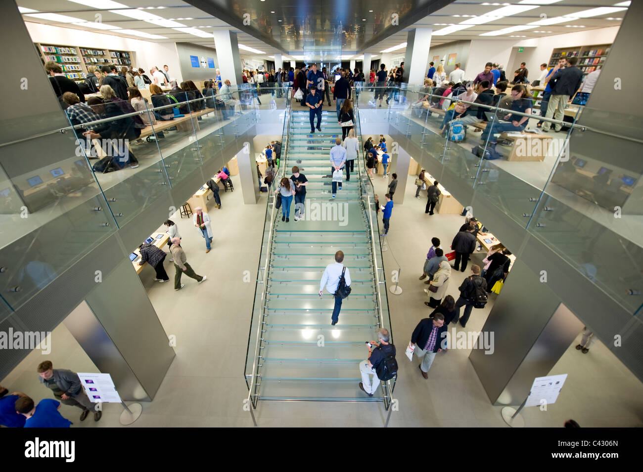 The indoor atrium of the electronics retailer Apple on Regent Street ...