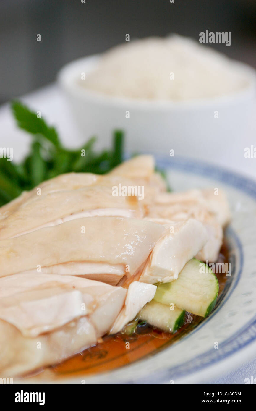 The chicken rice set meal at the Boon Tong Kee, Chicken Rice Restaurant ...