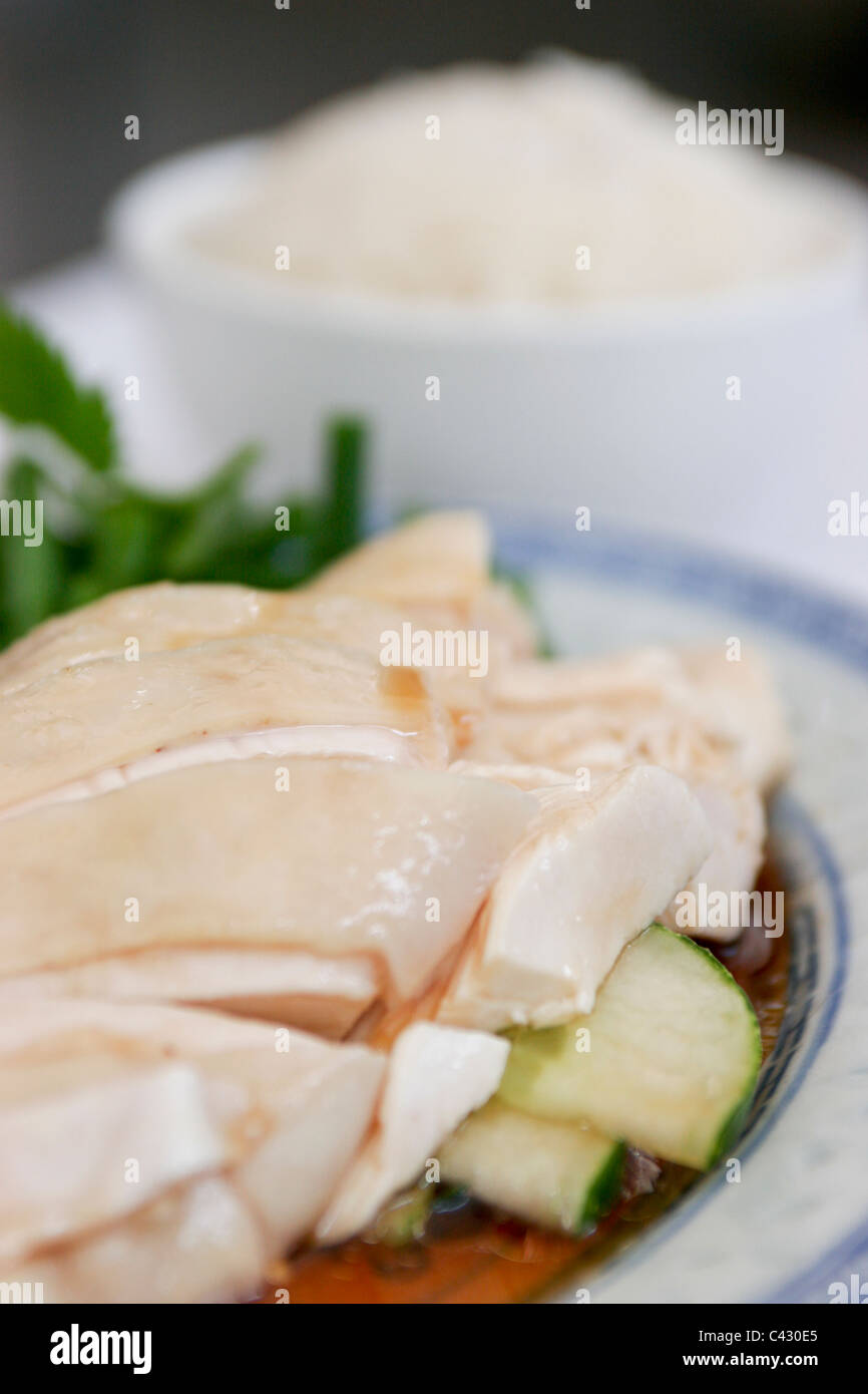 The chicken rice set meal at the Boon Tong Kee, Chicken Rice Restaurant ...