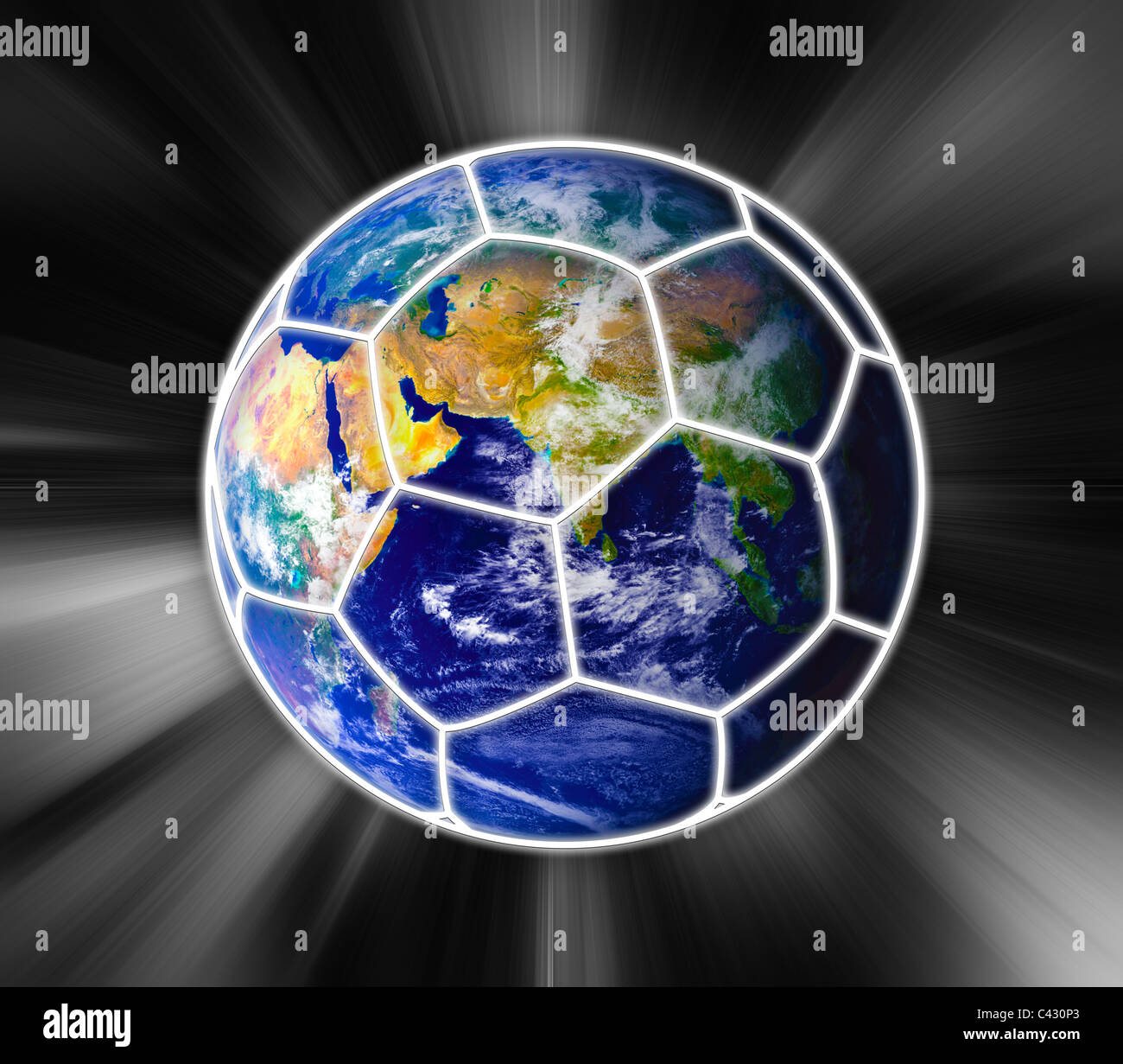 Gold soccer ball world map hi-res stock photography and images - Alamy