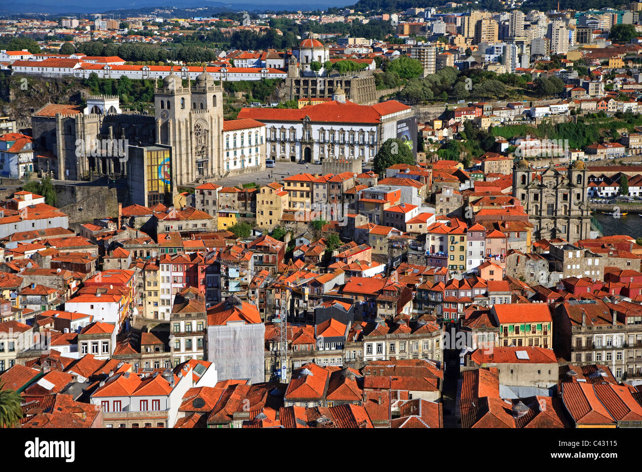 Rooftops and aerial view of Porto Old Town (UNESCO World Heritage ...