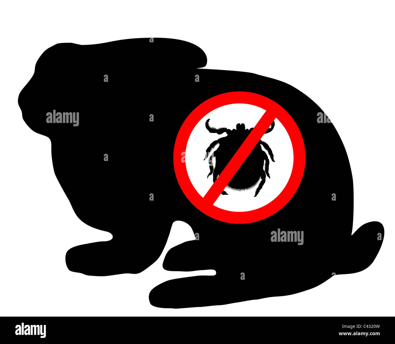 Bunny tick prohibited Stock Photo - Alamy
