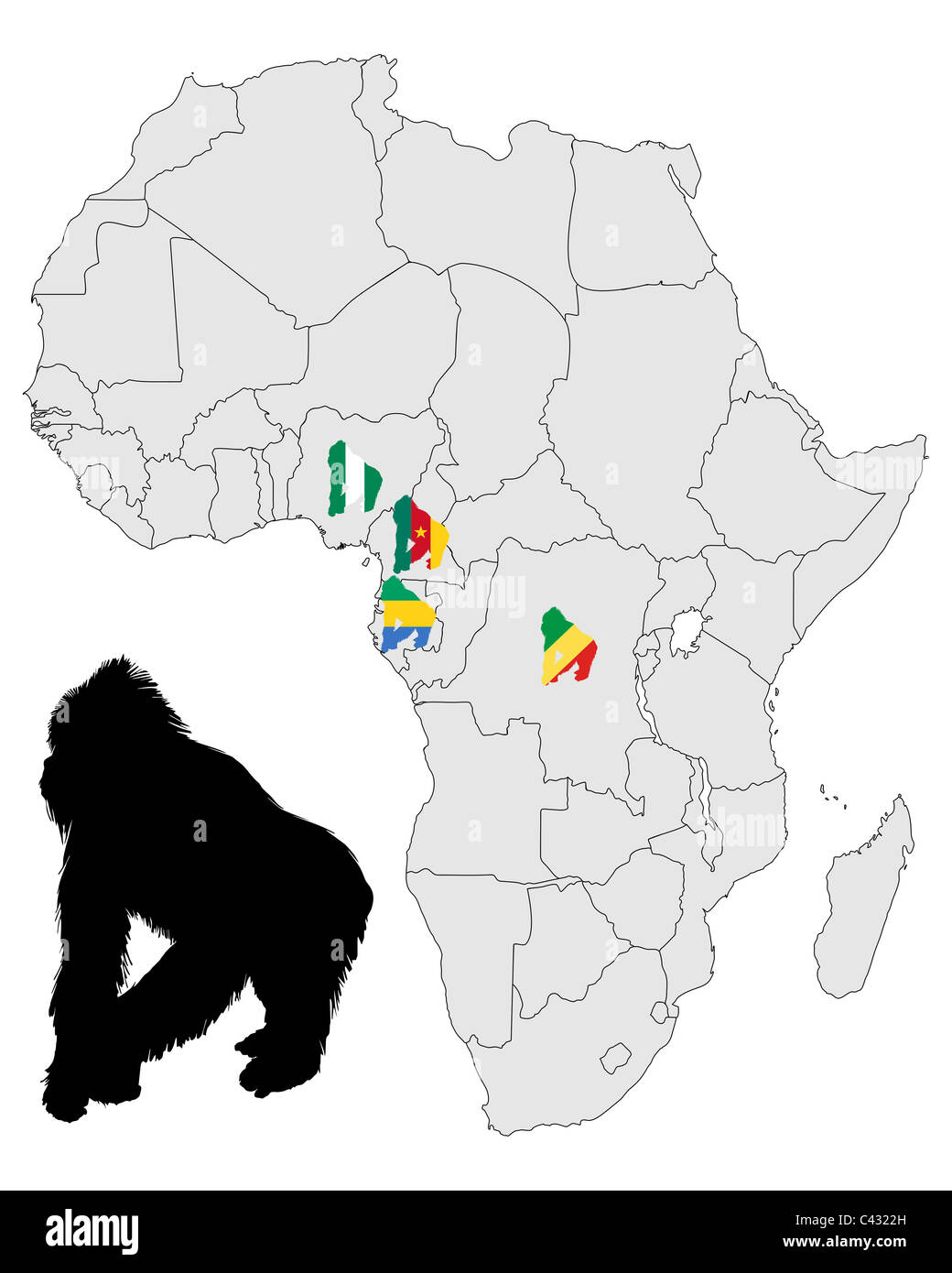 Africa Gorilla range Stock Photo - Alamy