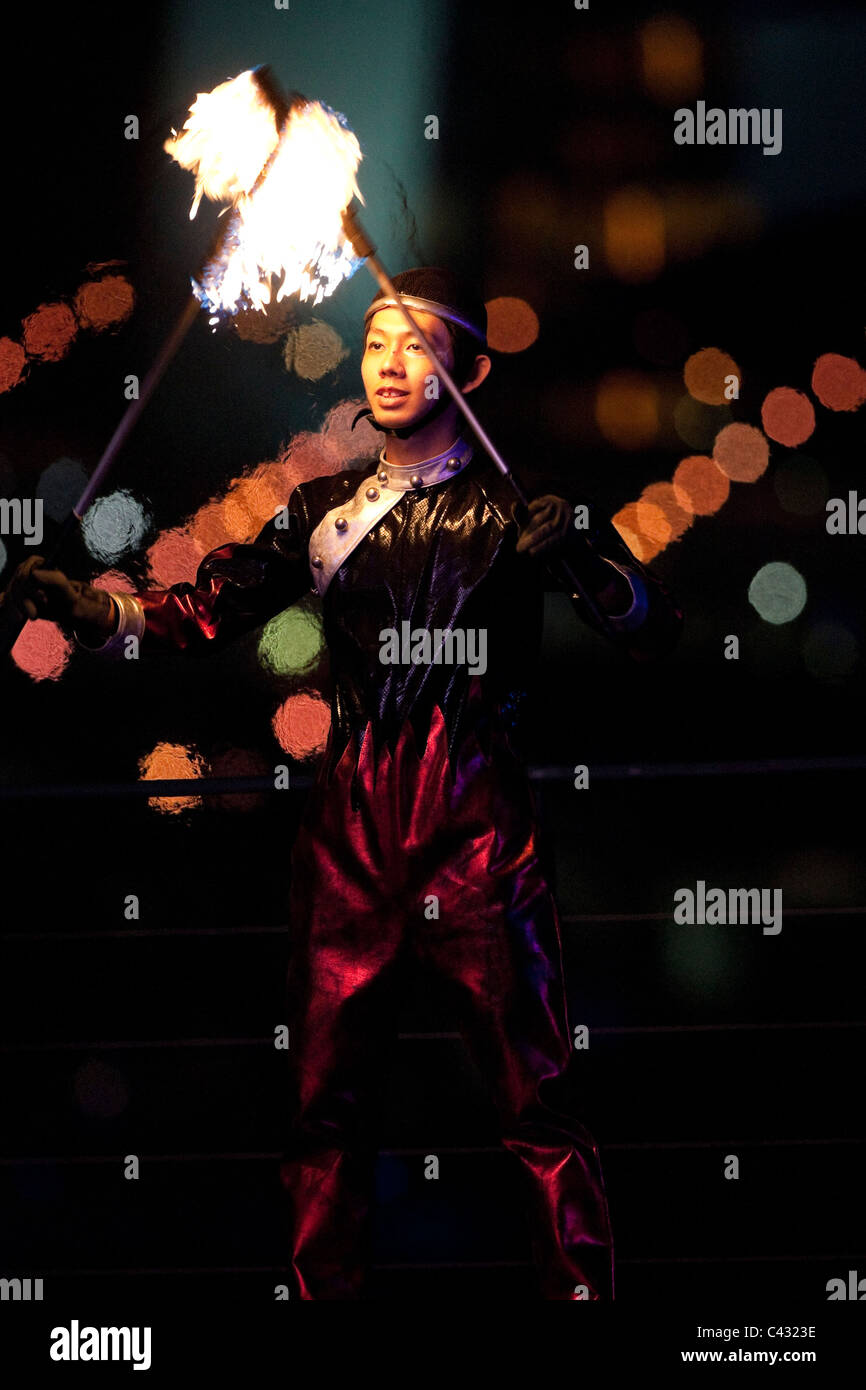 Fire Performers in action during the segment "Playing with Fire Stock ...