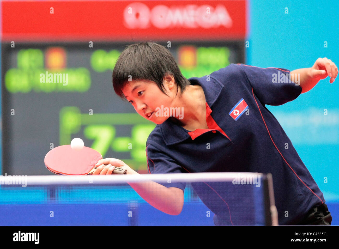 Kim Song I of Team DPR Korea competing in the 2010 Singapore Youth ...