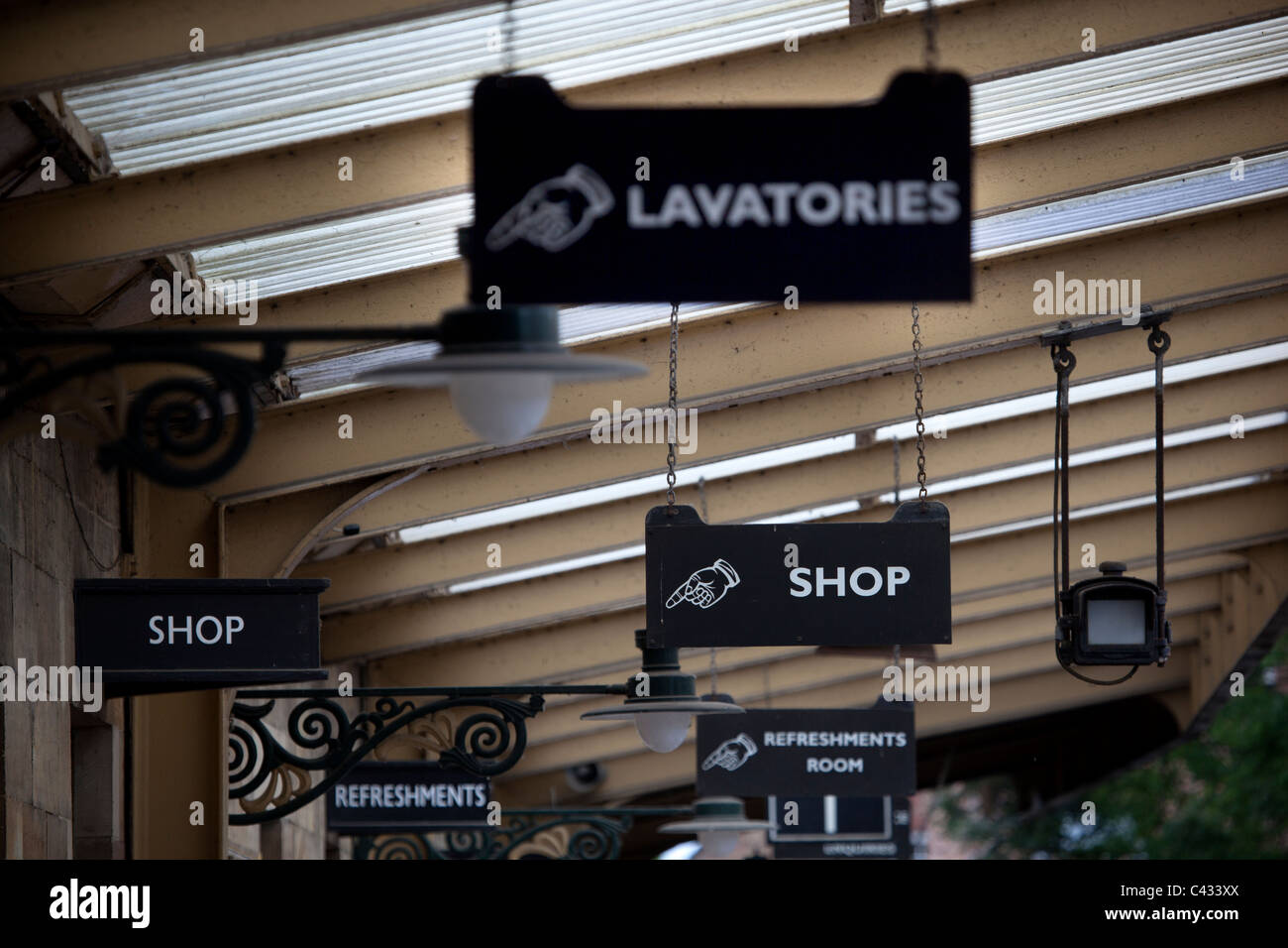 Platform Signs Pickering Train Station North Yorkshire Moors England UK ...