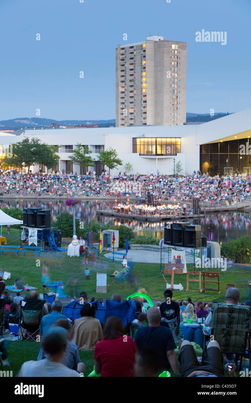 The Royal Fireworks Celebration in Spokane Washington USA Stock Photo ...