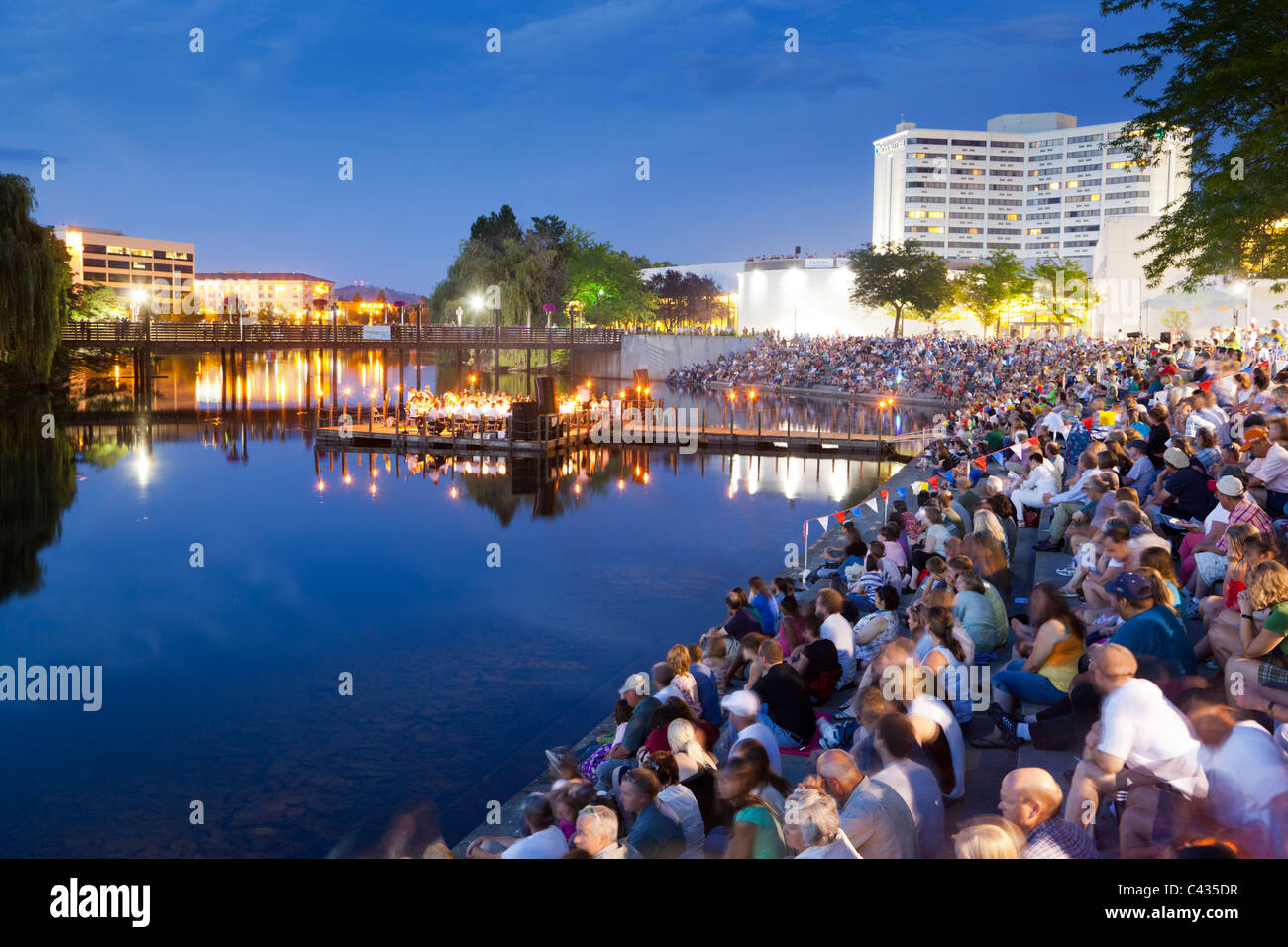 The Royal Fireworks Celebration in Spokane Washington USA Stock Photo ...