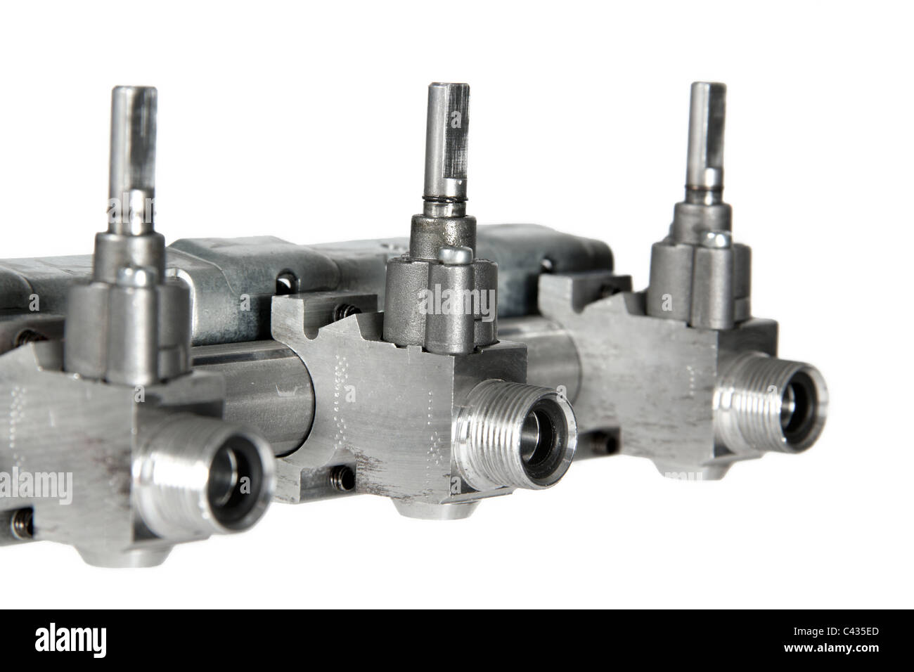 Gas valves, isolated on a white background Stock Photo - Alamy