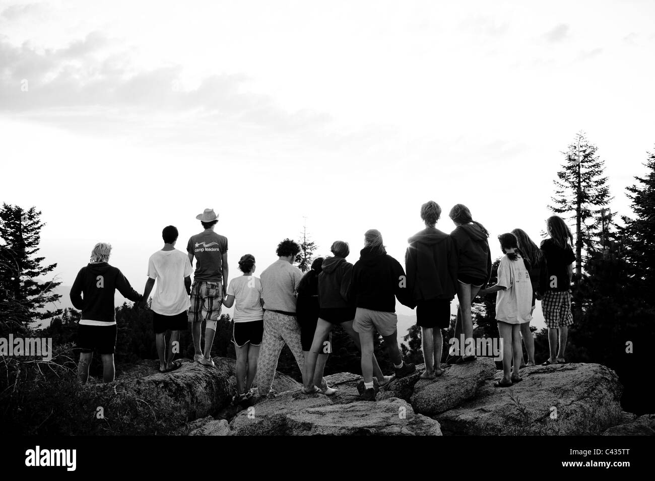 Sunset at summer camp Stock Photo - Alamy