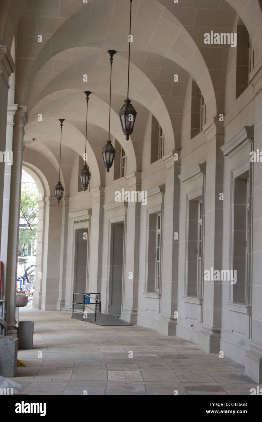 Walkway with arches, from the old post office in Washington, DC, USA ...