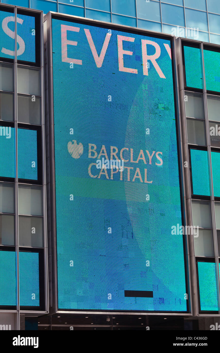 Barclays Capital neon sign, Times Square New York USA Stock Photo - Alamy