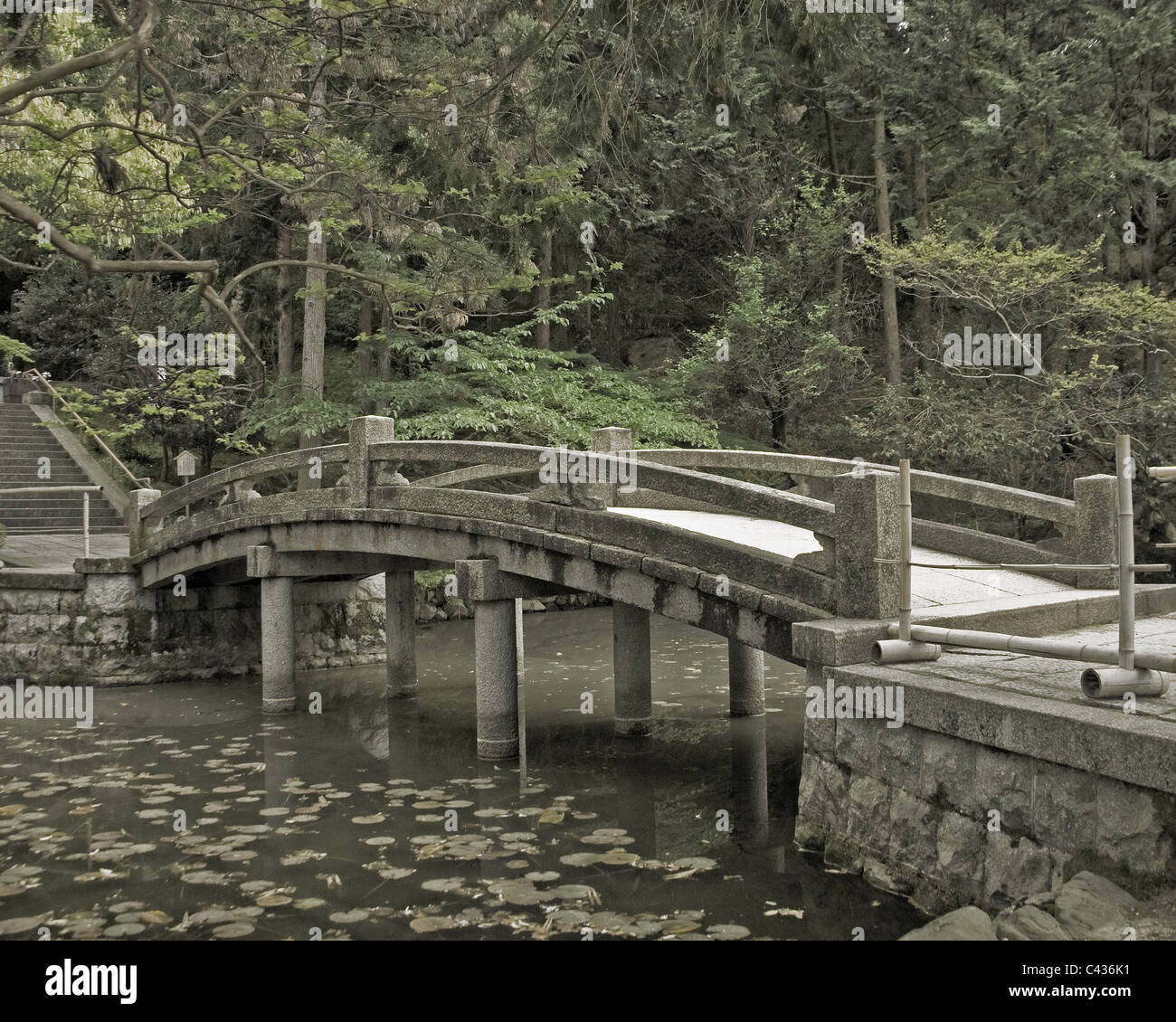 Bridge over the lily pond hi-res stock photography and images - Alamy