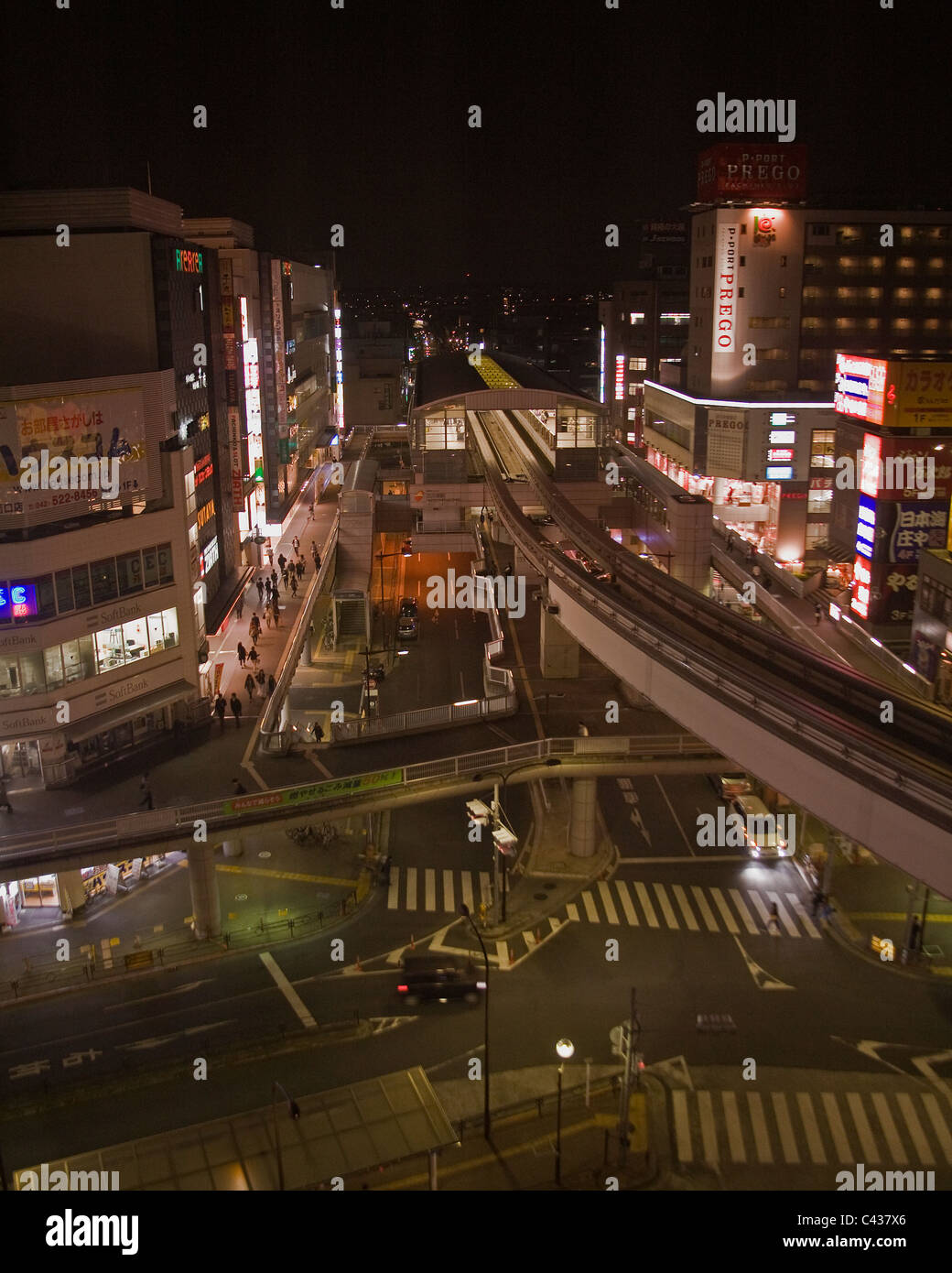 Night street view of Tokyo-to, Japan Stock Photo - Alamy