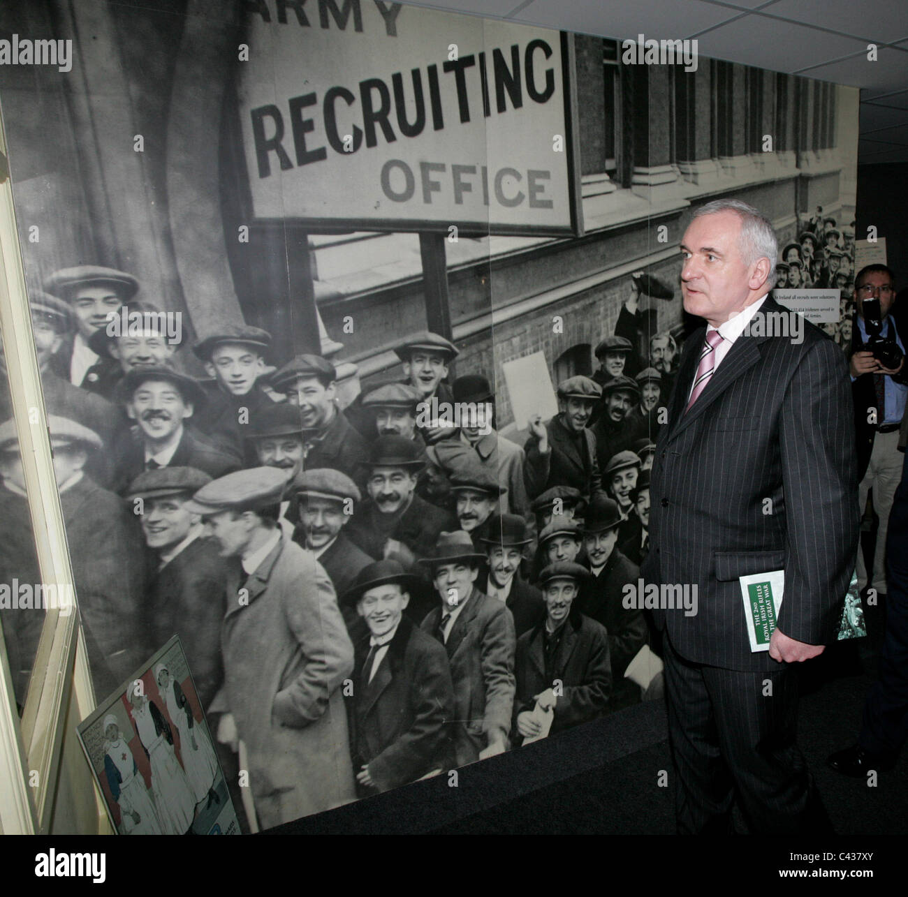 Taoiseach (Irish Prime Minister) Bertie Ahern looks at a display during ...