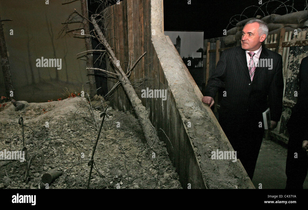 Taoiseach (Irish Prime Minister) Bertie Ahern looks at a display ...