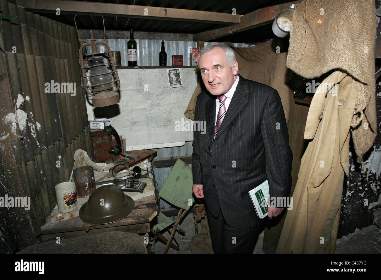 Taoiseach (Irish Prime Minister) Bertie Ahern looks at a display ...