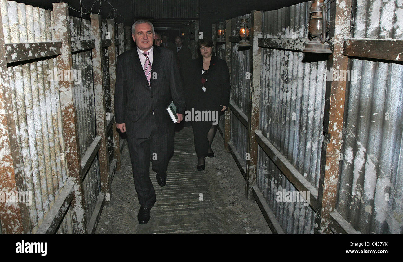Taoiseach (Irish Prime Minister) Bertie Ahern looks at a display ...