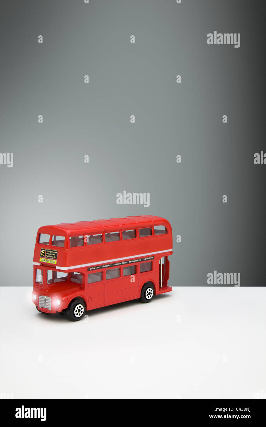red Die cast miniature London Route Master bus Stock Photo - Alamy
