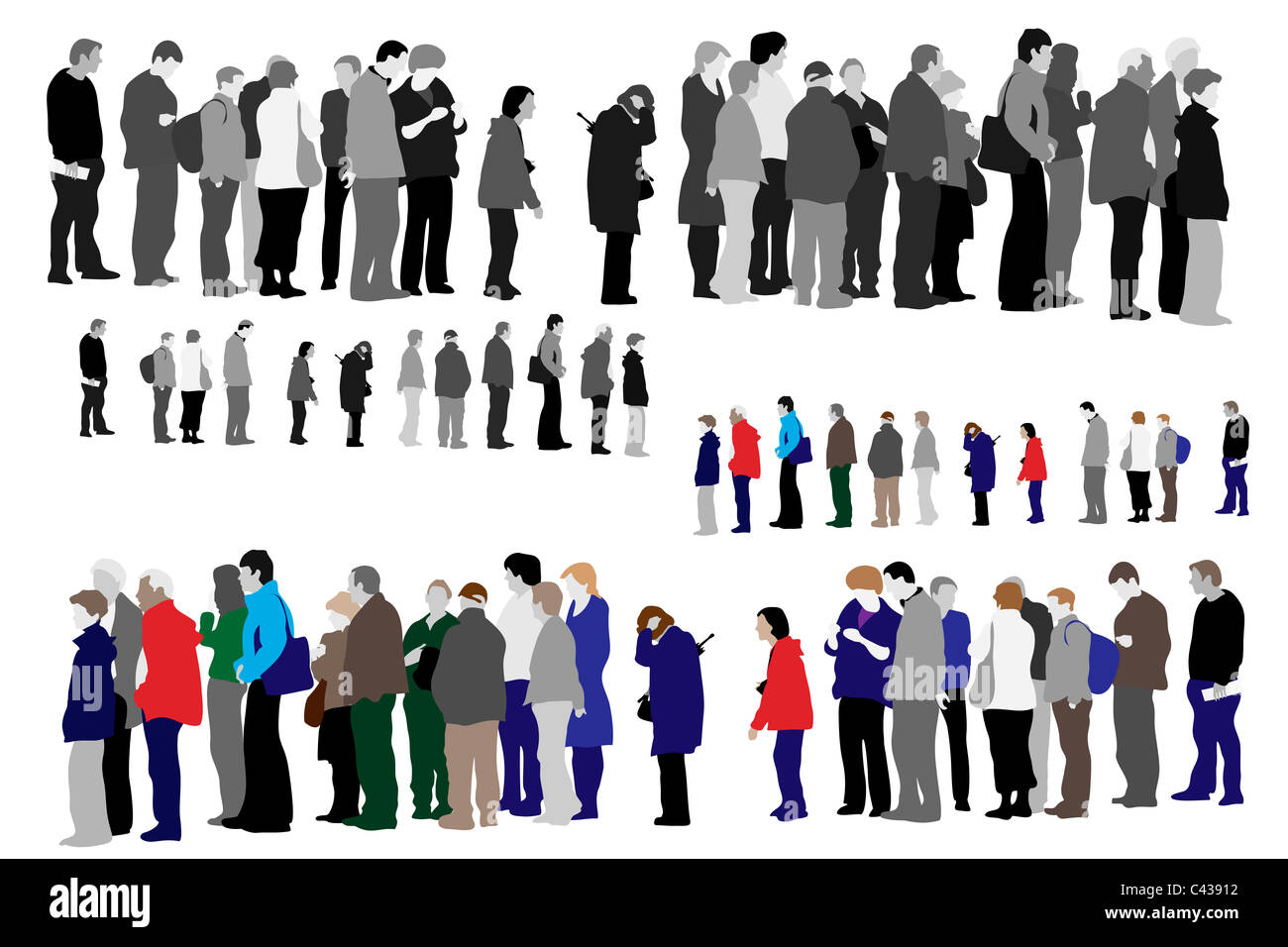 People in queue Cut Out Stock Images & Pictures - Alamy