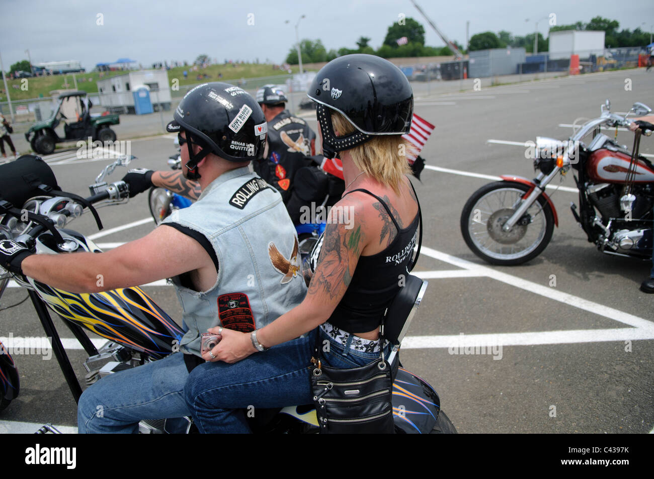 ARLINGTON, VA - Rider with passenger participating in the annual ...
