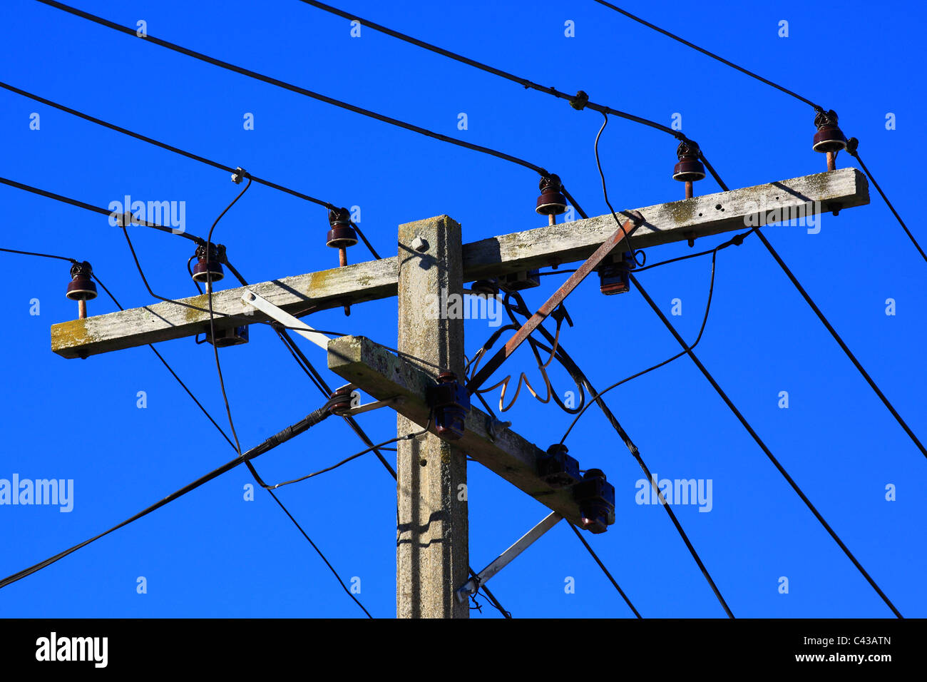 An old telegraph pole in Oamaru, New Zealand Stock Photo - Alamy