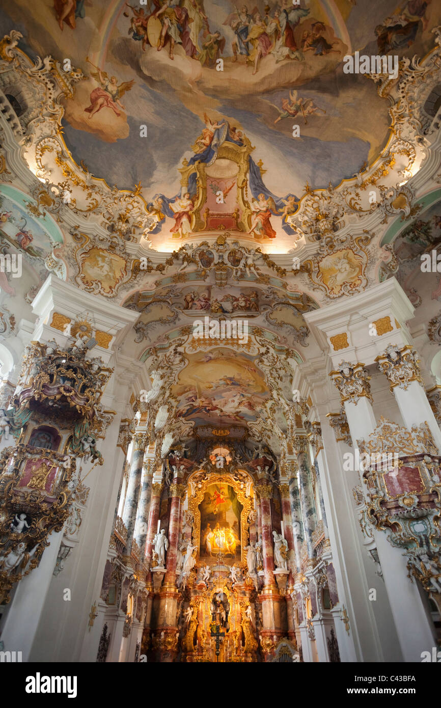 Europe, Germany, Bavaria, Romantic Road, Wieskirche, Church, Churches ...