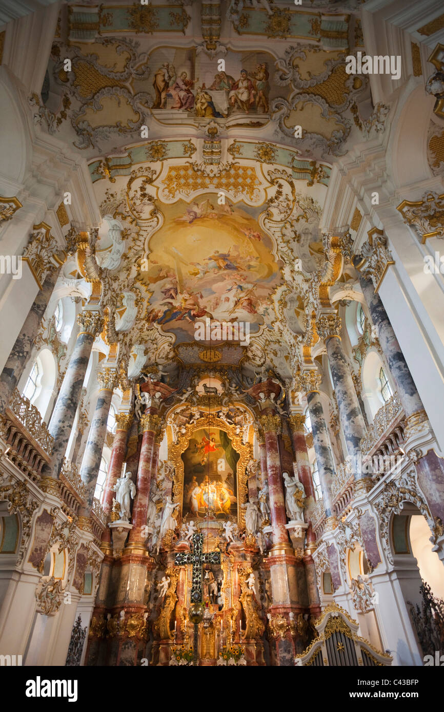 Europe, Germany, Bavaria, Romantic Road, Wieskirche, Church, Churches ...