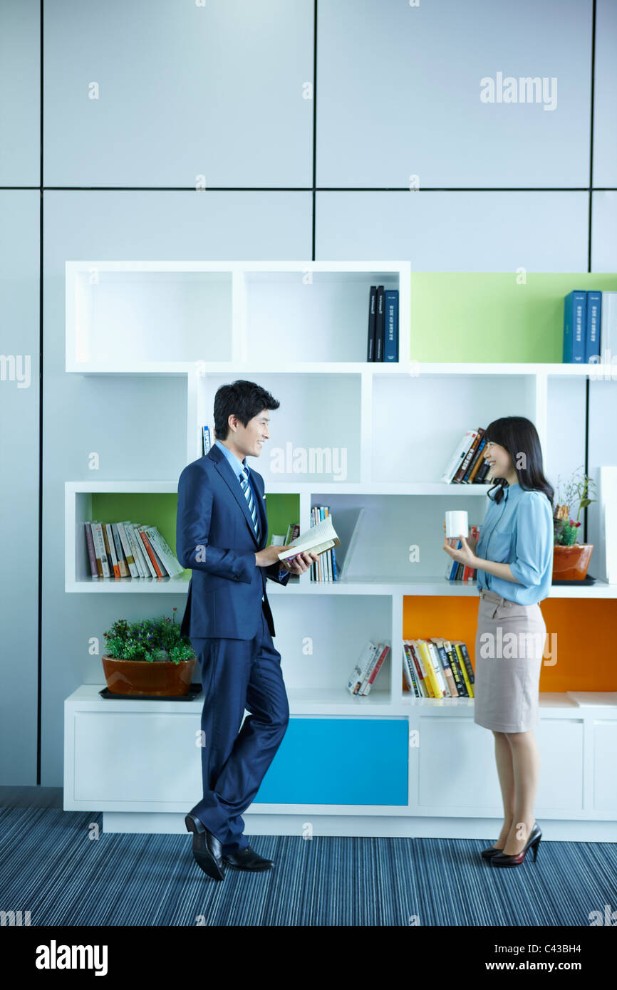 people have tea time together in office Stock Photo - Alamy