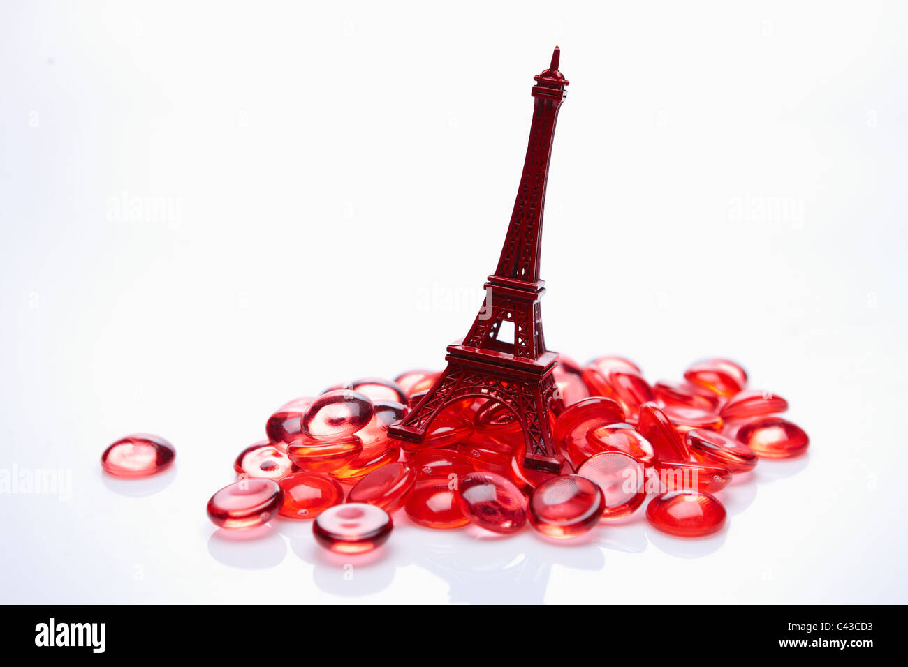 red buttons and red color Eiffel tower Stock Photo - Alamy