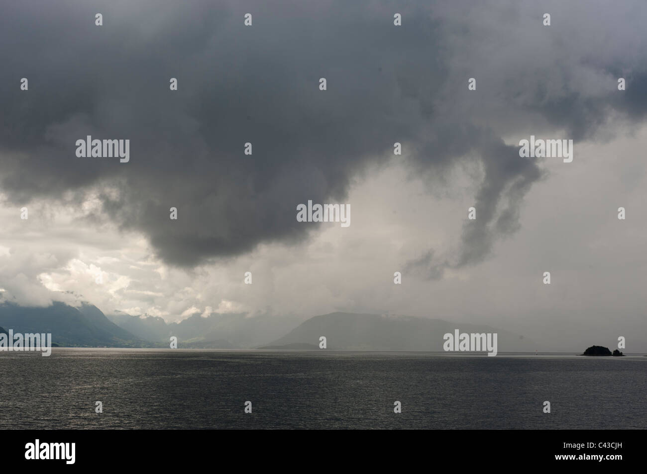 Clouds and mist over sea Stock Photo - Alamy