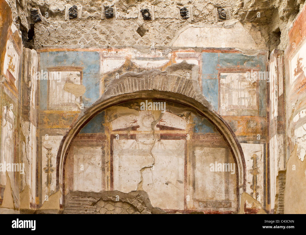 Mural at the ancient Roman town of Herculaneum Stock Photo - Alamy
