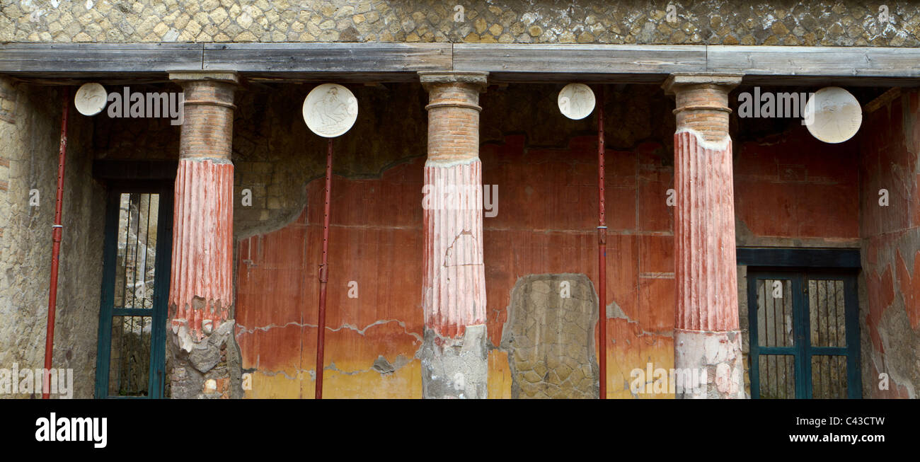 House of the Relief of Telephus at Herculaneum, showing Doric columns ...