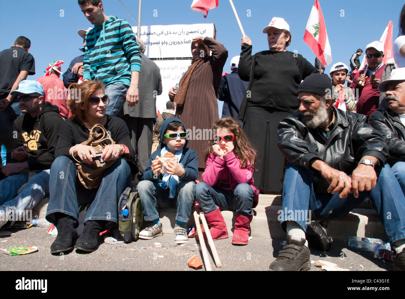 protest taking place in the city center Beirut Lebanon Stock Photo - Alamy