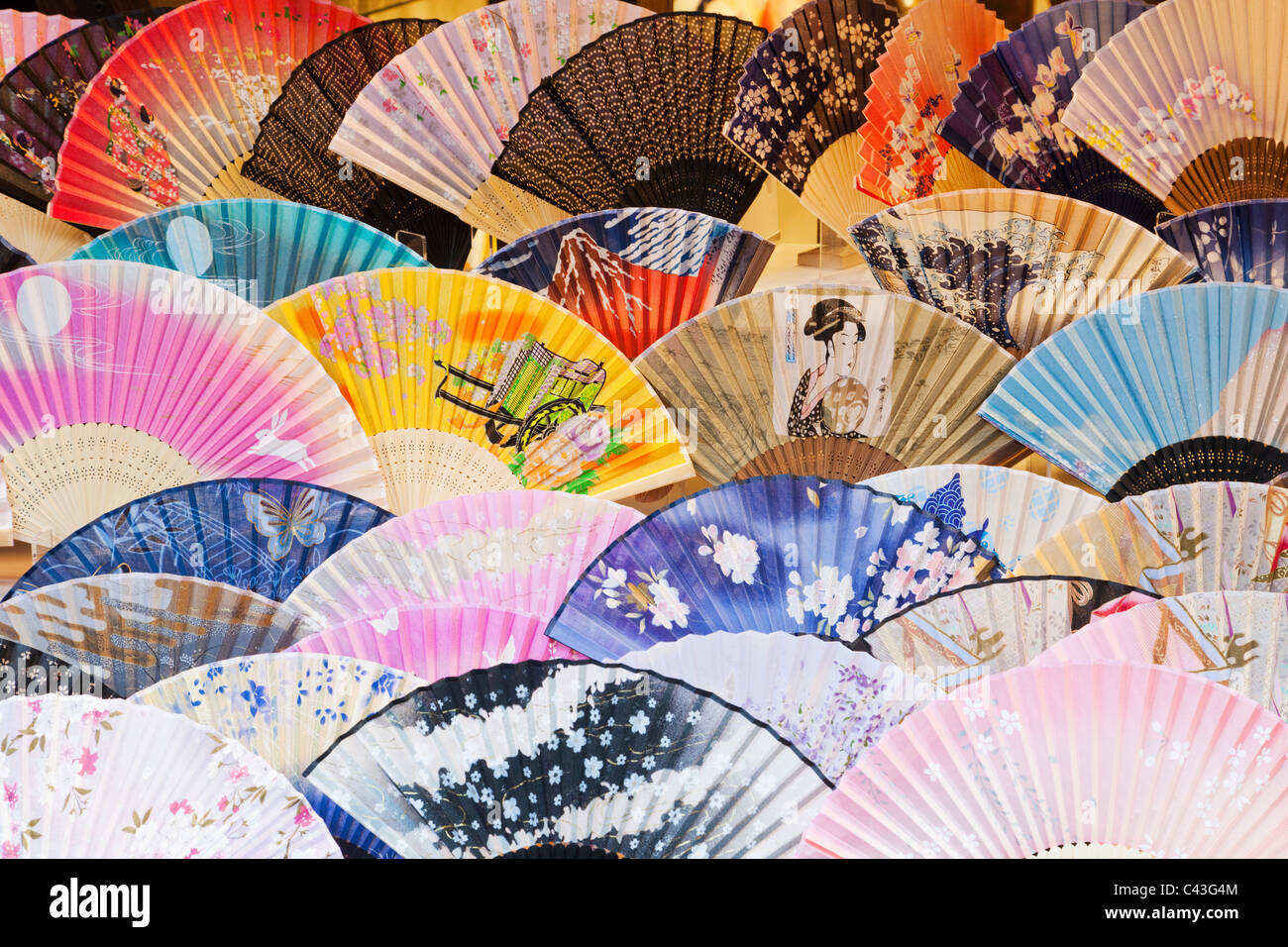 Asia, Japan, Honshu, Kyoto, Higashiyama, Japanese Fans, Paper Fans ...