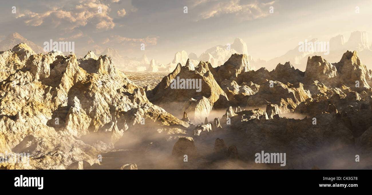 Alien Desert Canyon in the Clouds Stock Photo - Alamy