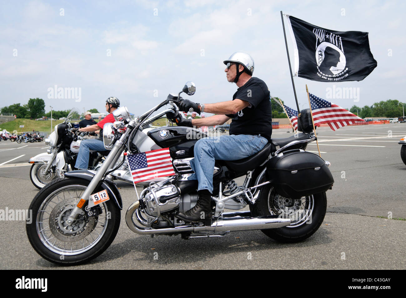 Motorcycle motorbike rider american flag hi-res stock photography and ...