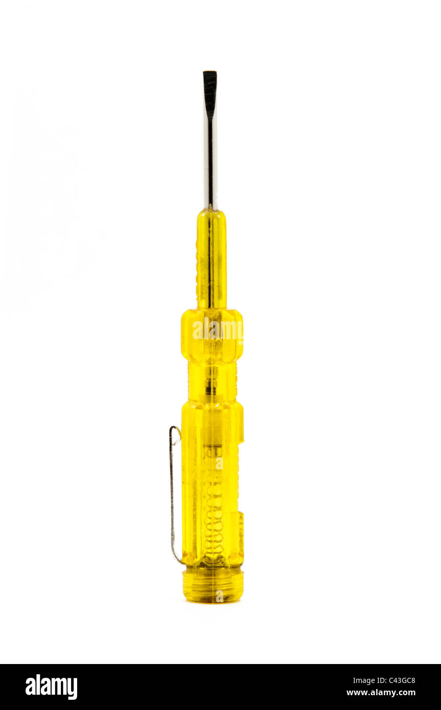 Electric tester in white background Stock Photo - Alamy