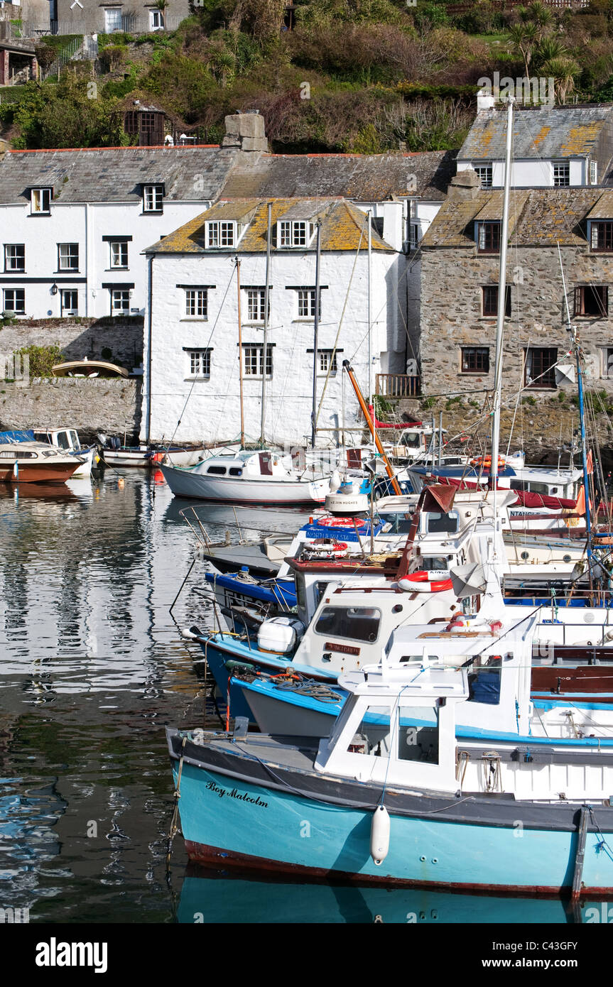 Fishing boats in the harbour at Polperro, Cornwall, UK Stock Photo - Alamy