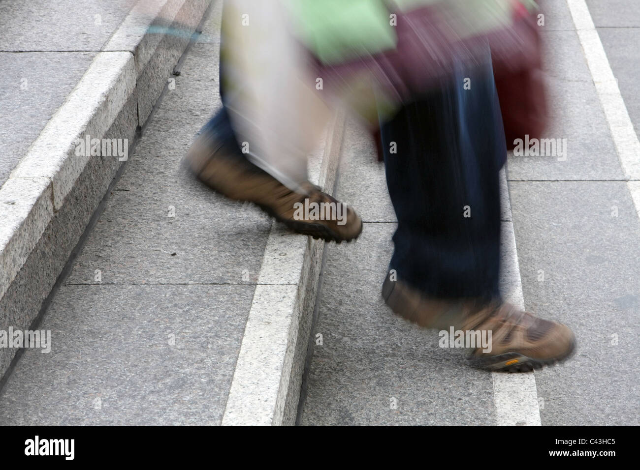 Feet walking down stairs hi-res stock photography and images - Alamy