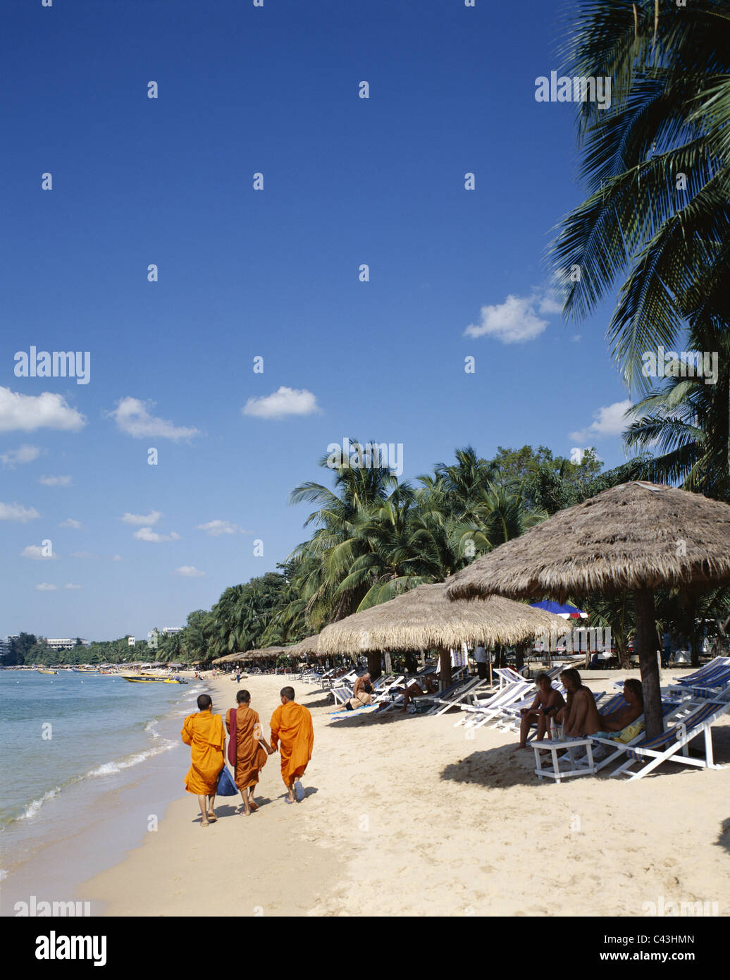 Asia, Beach, Holiday, Landmark, Monks, Pattaya, Thailand, Tourism ...