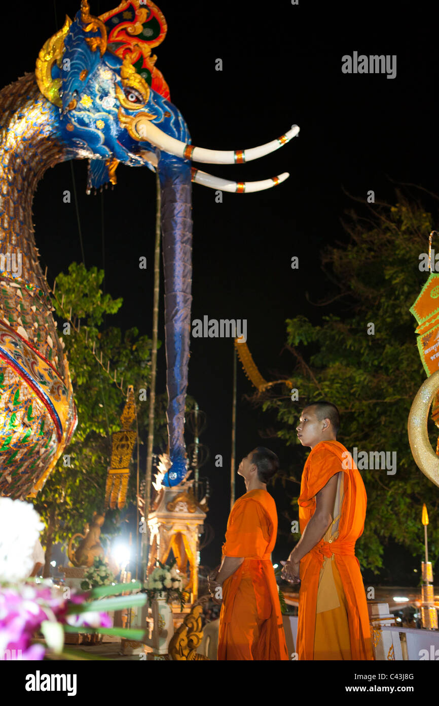 One of great monk Krubakumbun Paphakaro`s coffin in Wat Nasang, Lampang ...