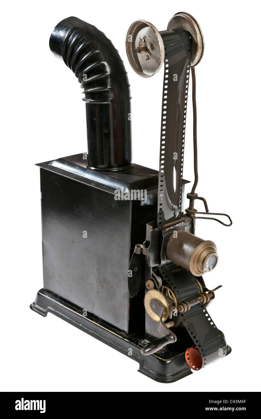 Early 20th century Edwardian hand cranked 35mm home movie projector ...