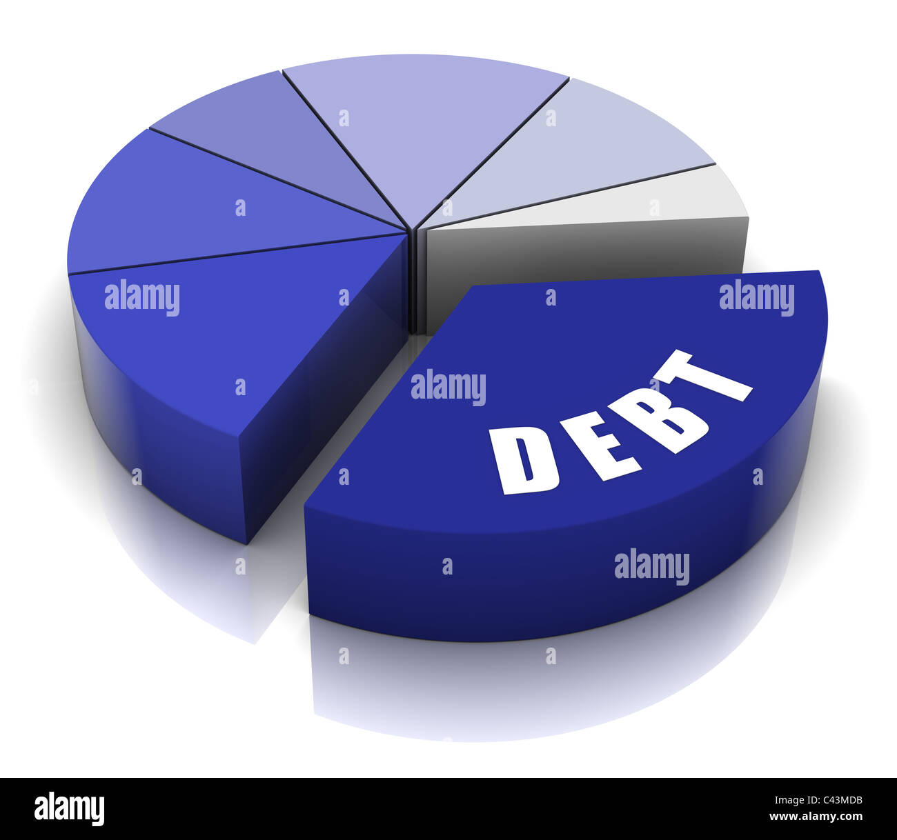 Personal finances blue pie chart. Part of a series Stock Photo - Alamy