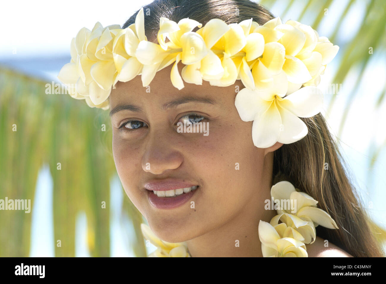 Aitutaki, Cook islands, Flower, Garlands, Girl, Holiday, Landmark, Leis ...